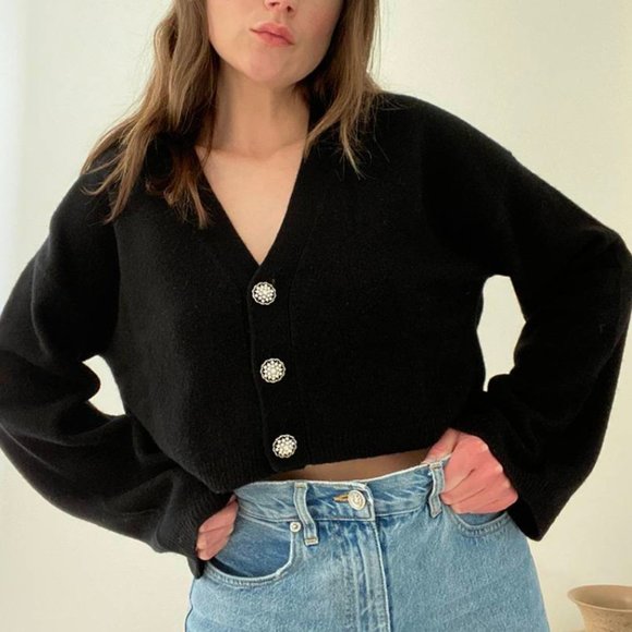 Reformation | Sweaters | Reformation Black Val Regenerative Wool ...